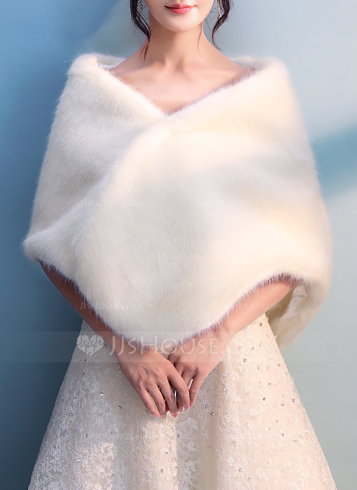 Faux Fur Wedding Wrap (013137435) - JJ's House