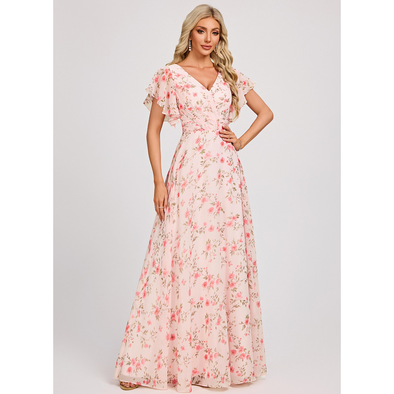 Cesia A-line Ruffle Chiffon Bridesmaid Dress | JJ's House